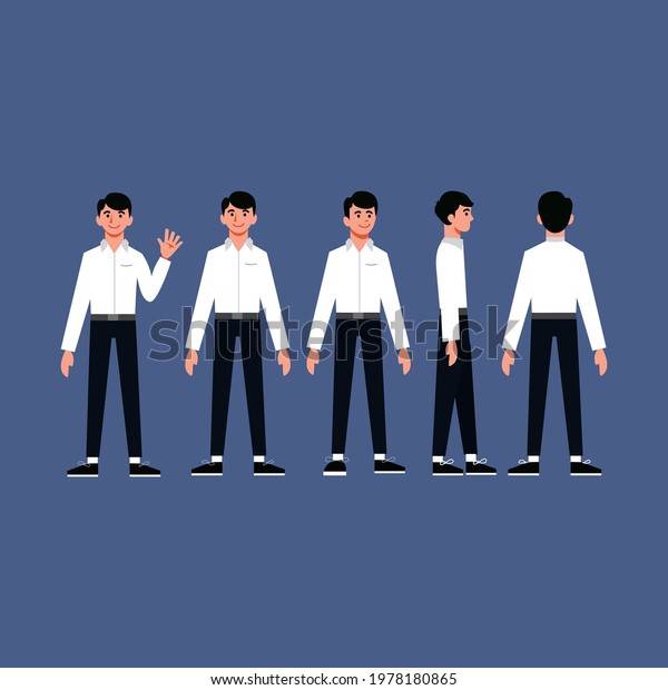 Several Men Different Standing Positions Stock Vector (Royalty Free ...