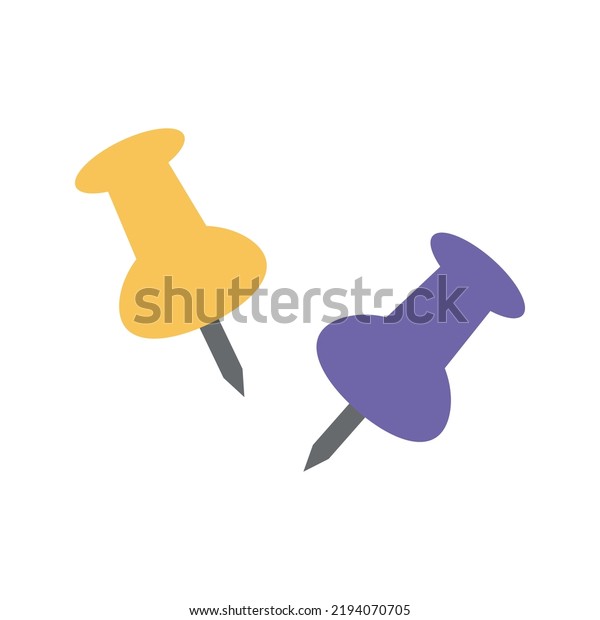 Several Push Pins Illustration School Supply Stock Vector (Royalty Free ...