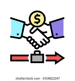 Severance Pay Allowance Color Icon Vector: стоковая векторная графика ...