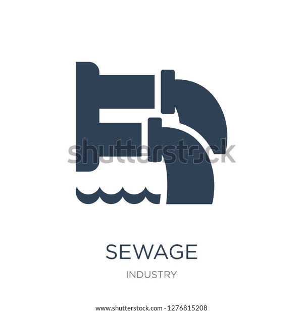 Sewage Icon Vector On White Background Stock Vector (Royalty Free ...