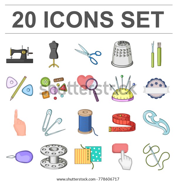 Sewing Atelier Cartoon Icons Set Collection Stock Vector (Royalty Free ...