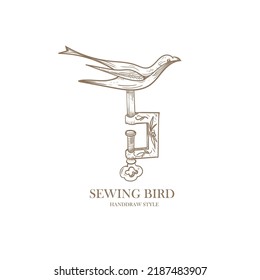 Sewing Bird Logo Classic Sewing Bird Stock Vector (Royalty Free ...
