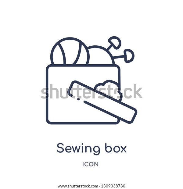 Sewing Box Icon Sew Outline Collection Stock Vector (Royalty Free ...