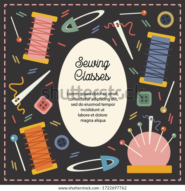 Sewing Classes Vector Set Tailoring Accessory Stock Vector (Royalty ...