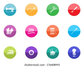 Sewing Symbols Set Purple Lilac Colors Stock Vector (Royalty Free ...