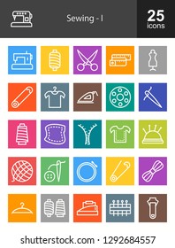 Sewing Line Icons Stock Vector (Royalty Free) 1292684557 | Shutterstock
