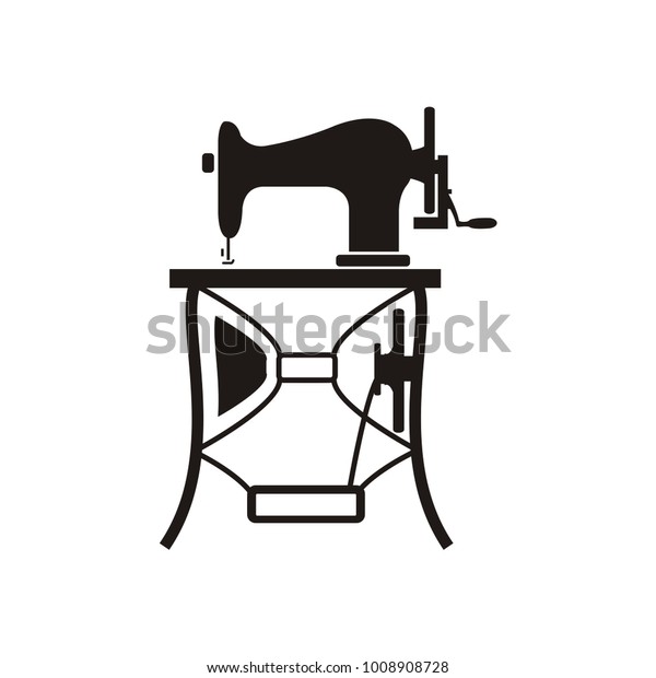 Sewing Machine Isolated On White Background Stock Vector Royalty Free