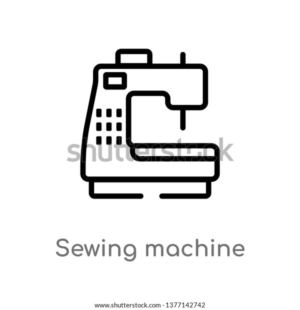 Sewing Machine Vector Line Icon Simple Stock Vector Royalty Free