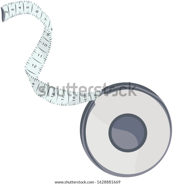 Sewing Measuring Tape Isolated On White Stock Vector (Royalty Free ...