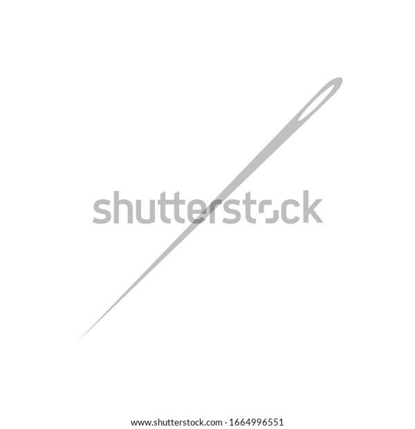 Sewing Needle Isolated On White Background Stock Vector (Royalty Free ...