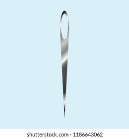 Sewing Needle On Light Blue Background Stock Vector (Royalty Free ...
