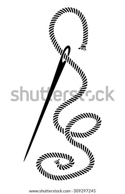 Sewing Needle Thread Silhouette Stock Vector (Royalty Free) 309297245