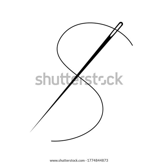 Sewing Needle Vector Icon Thread Vector Stock Vector (Royalty Free ...