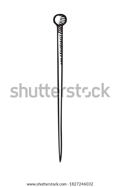 바느질 핀 드로잉, 손으로 그린 낙서 스톡 벡터(로열티 프리) 1827246032 | Shutterstock