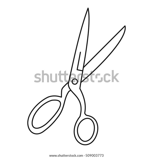 Sewing Scissors Icon Outline Illustration Sewing Stock Vector (Royalty ...