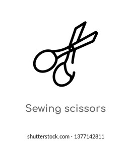 Sewing Scissors Vector Line Icon Simple Stock Vector (Royalty Free ...