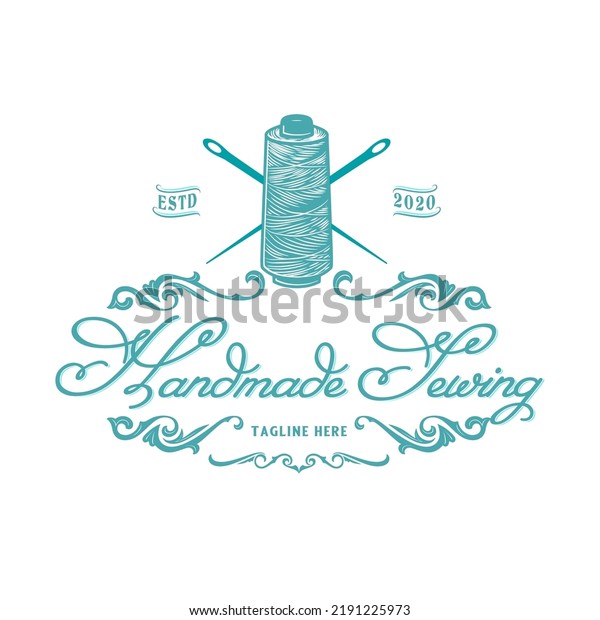 Sewing Thread Design Logo Classic Sewing Stock Vector (Royalty Free ...