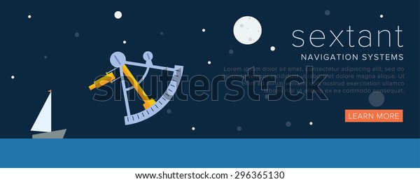 Sextant Illustration Navigation Tools Banner Other Stock Vector (Royalty Free) 296365130 ...