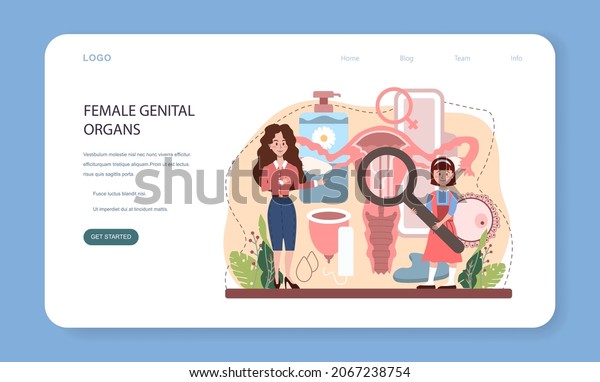 Sexual Education Web Banner Landing Page Stock Vector Royalty Free