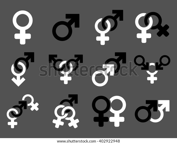 Sexual Relation Symbols Vector Icon Set Stock Vector (Royalty Free ...
