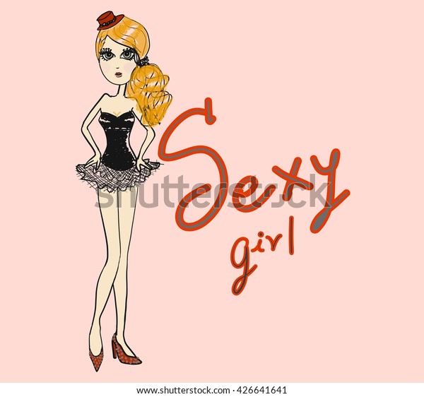 Sexy Girl Doodle Stock Vector Royalty Free 426641641