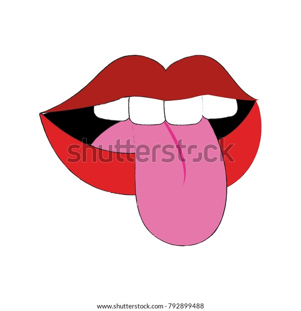 Sexy Lips Cartoon : image vectorielle de stock (libre de droits ...