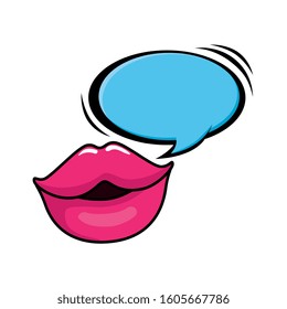 Lips Icon Talk Application Vector Stock Vector (Royalty Free) 1107413012