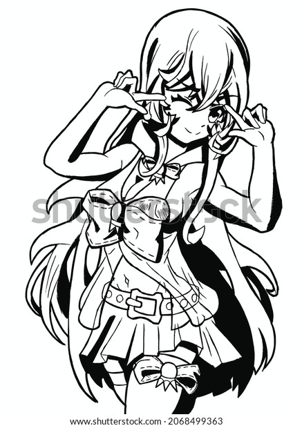 Sexy Manga Anime Girl Big Breasts Stock Vector Royalty Free 2068499363 Shutterstock