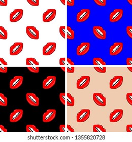 Sexy Vector Lip Backgrounds Cartoon Style Stock-vektor (royaltyfri) 1355820728 | Shutterstock