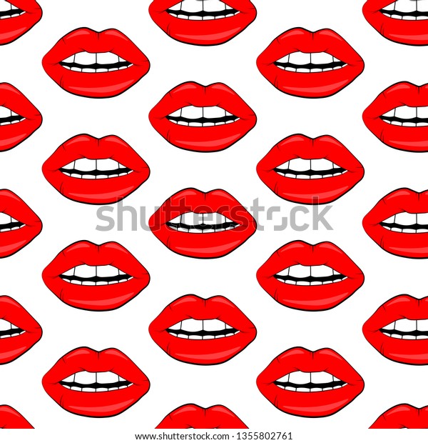 Sexy Vector Lip Backgrounds Cartoon Style: Stock-Vektorgrafik (Lizenzfrei) 1355802761 | Shutterstock