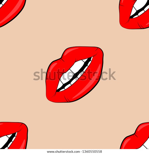 Sexy Vector Lip Backgrounds Cartoon Style Stock Vector (Royalty Free) 1360550558 | Shutterstock
