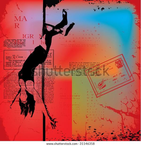 Sexy Woman Silhouettes Vector Illustration Background Stock Vector
