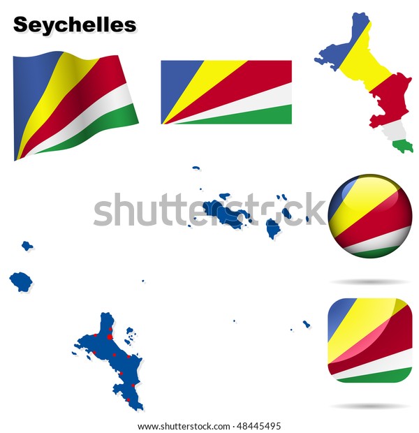 Seychelles Vector Set Detailed Country Shape Stock Vector (Royalty Free ...
