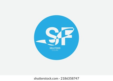 Sf Joint Letter Logo Blue Color Stock Vector (Royalty Free) 2186358747 ...