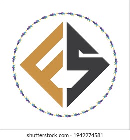 Sf Letter Logo Design Circle Border Stock Vector (Royalty Free ...