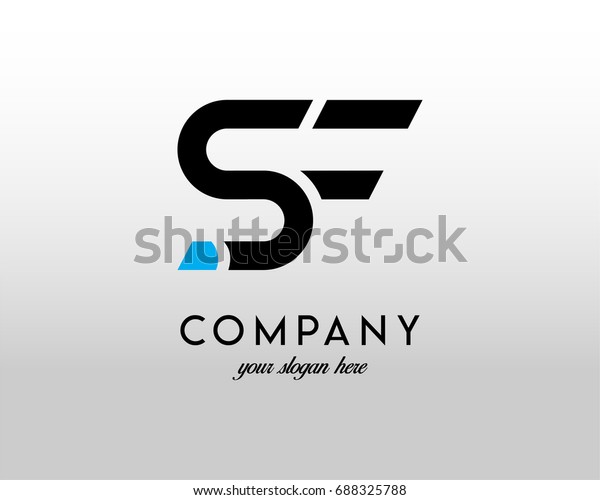 Sf Logo Letter Design Vector Blue Stock Vector (Royalty Free) 688325788