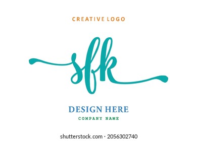 Sfk Lettering Logo Simple Easy Understand Stock Vector (Royalty Free ...