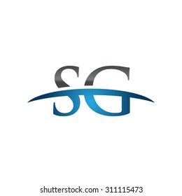 Sg Initial Company Group Blue Swoosh 스톡 벡터(로열티 프리) 311115473