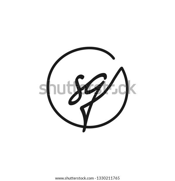 Sg Initial Signature Logo Handwriting Logo Stock Vector (Royalty Free ...