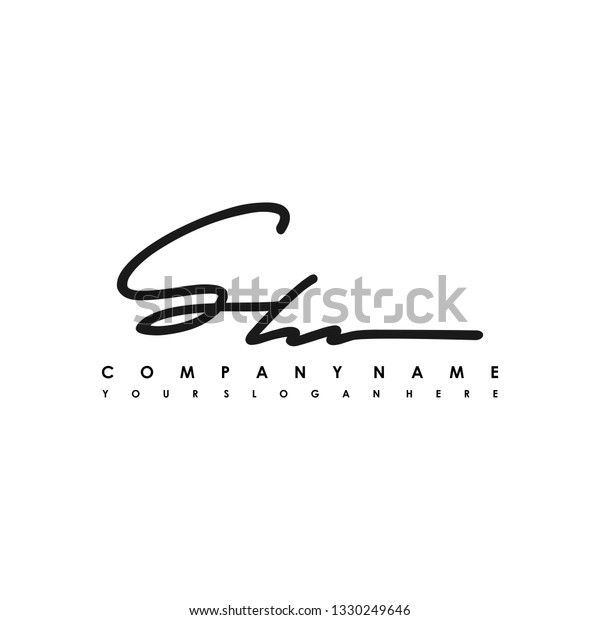 Sh Initial Signature Logo Handwriting Logo Stock Vector (Royalty Free ...