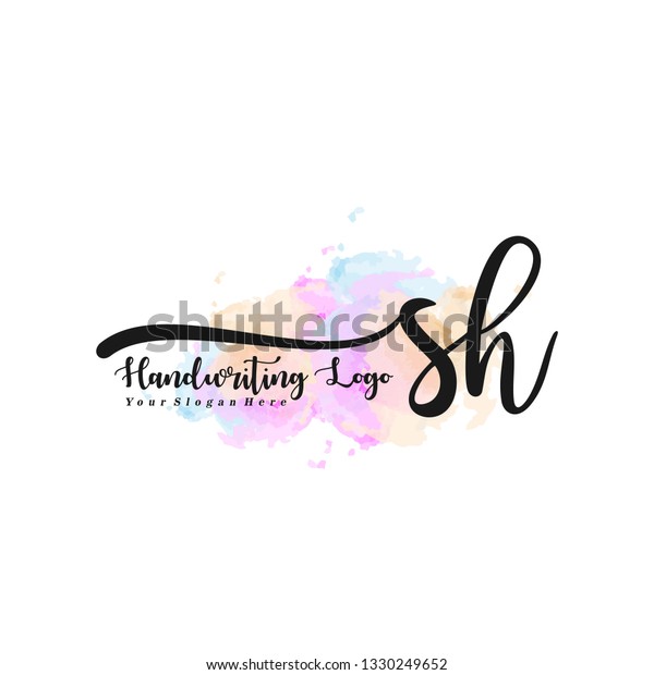Sh Initial Signature Logo Handwriting Logo: vetor stock (livre de ...