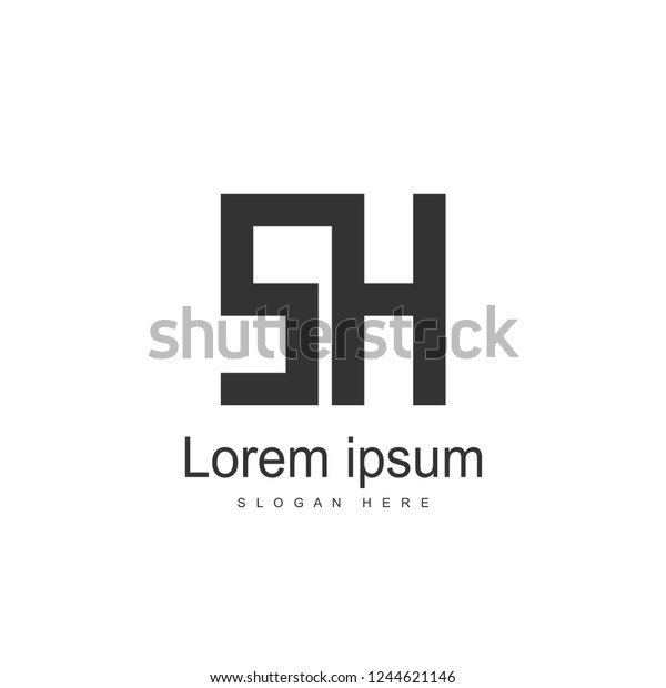 Sh Letter Logo Design Initial Letter Stock Vector (Royalty Free ...