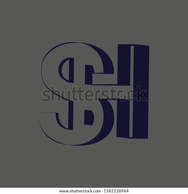 Sh Letter Logo Designsimple Letter Design Stock Vector (Royalty Free ...