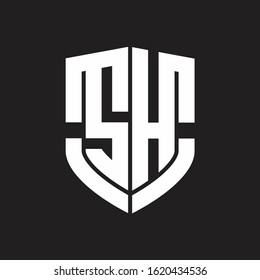 Sh Logo Monogram Emblem Shield Shape Stock Vector (Royalty Free ...