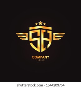 Sh Logo Vector Graphic Gold Stock Vector (Royalty Free) 1544203754 ...