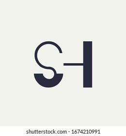 Sh Monogram Logotypographic Icon Letter S Stock Vector (Royalty Free ...