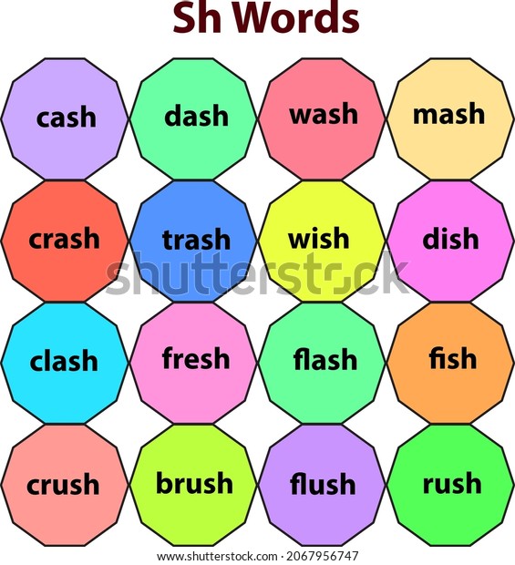 Sh Words Kids Learning Online Education Stock Vector (Royalty Free ...
