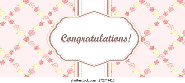Shabby Chic Congratulations Card Stock Vector (Royalty Free) 272749418 ...