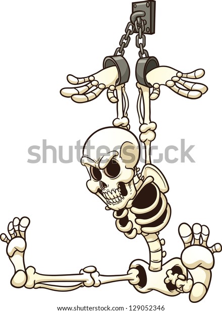 Shackled Skeleton Vector Clip Art Illustration Stock Vector (Royalty ...