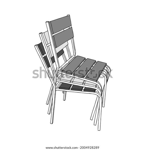 Shades Gray Vector Outline Illustration Stack Stock Vector (Royalty ...
